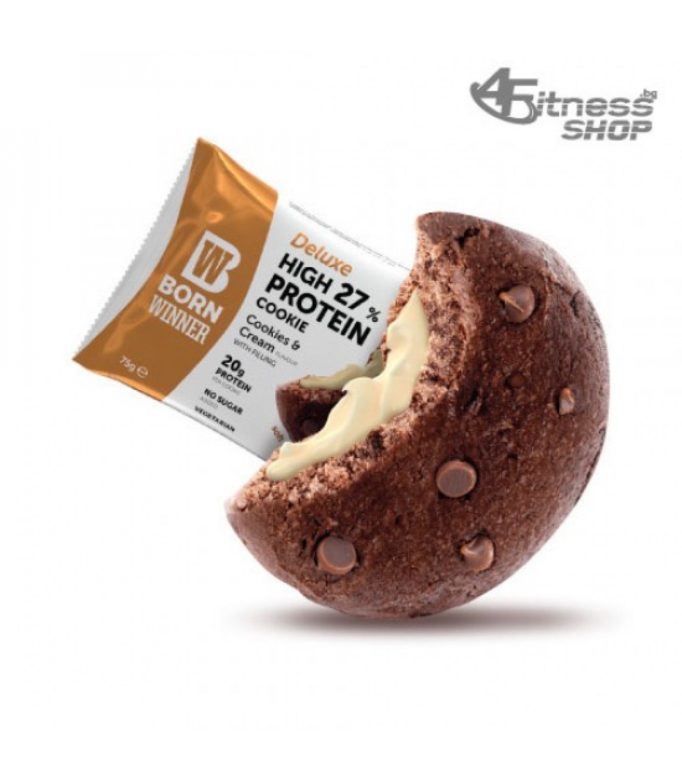 BORN WINNER Deluxe High 27% Protein Cookie Cookies & Cream 75 гр