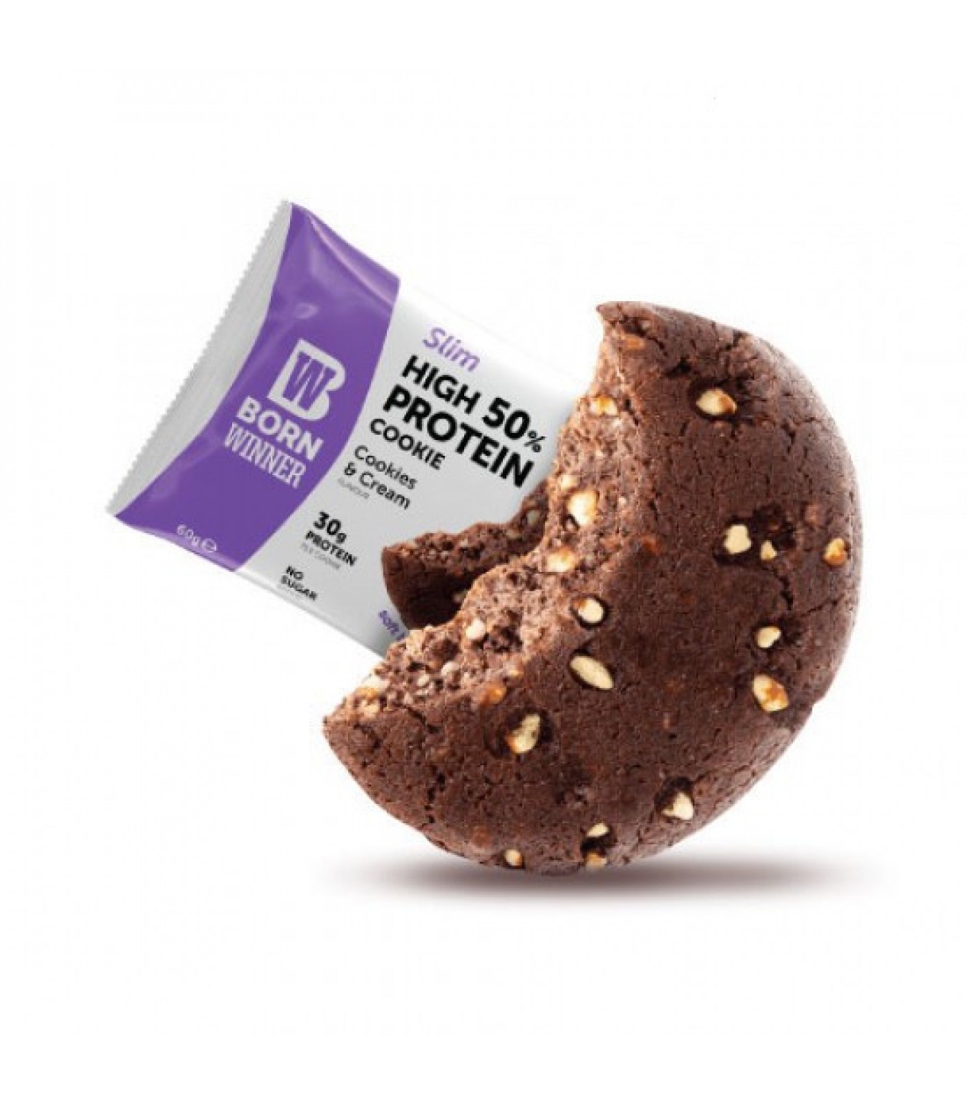 BORN WINNER Slim High 50% Protein Cookie Cookies & Cream 60 гр