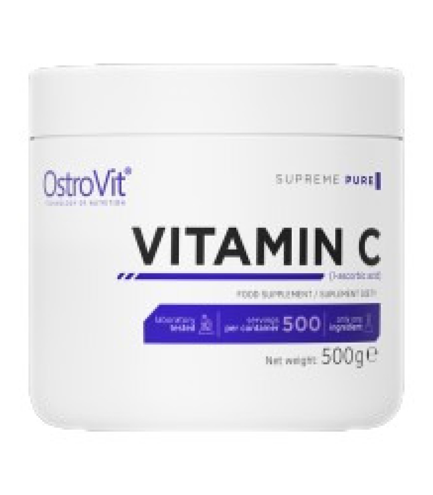 OstroVit - 100% Vitamin C Powder / 500 грама, 500 дози