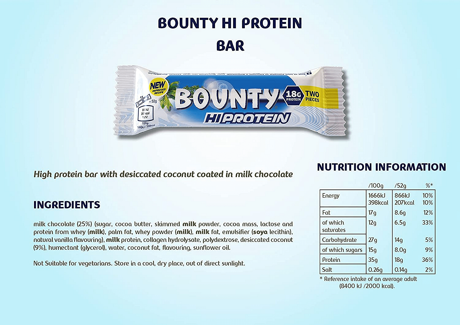 Bounty Protein Bar Box / 12 x 51g