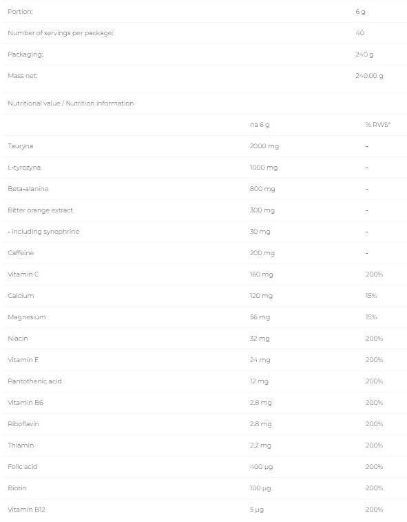 6PAK Nutrition - Craze Pre-Workout / 240 грама, 40 дози