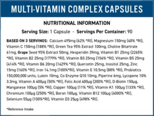 Applied Nutrition - Multi-Vitamin Complex Vitality / 90 капсули, 90 дози