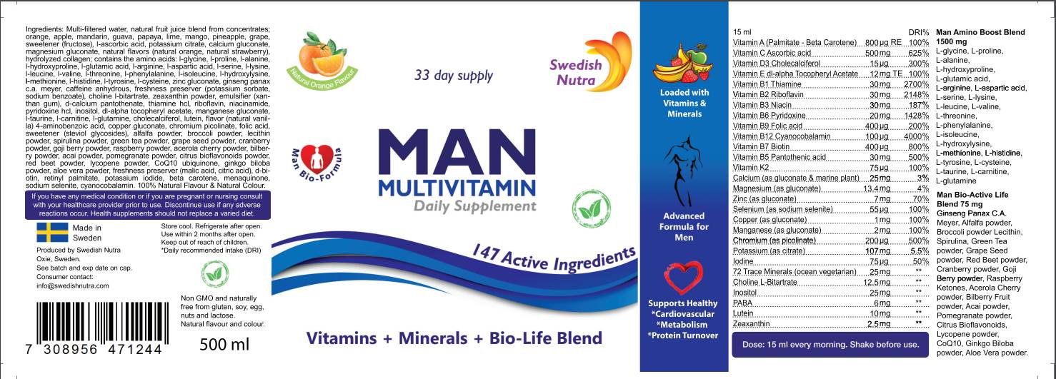 Swedish Nutra - Man Multivitamin | Vitamins + Minerals + Bio-Life Blend ...